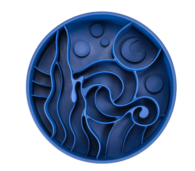 Happy Dingo Starry Night Interactive Slow Feeder Bowl - Midnight – The Green Spot Omaha