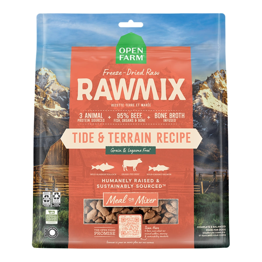Open Farm Freeze-Dried RawMix Tide & Terrain Recipe Raw Morsels Dog Fo ...