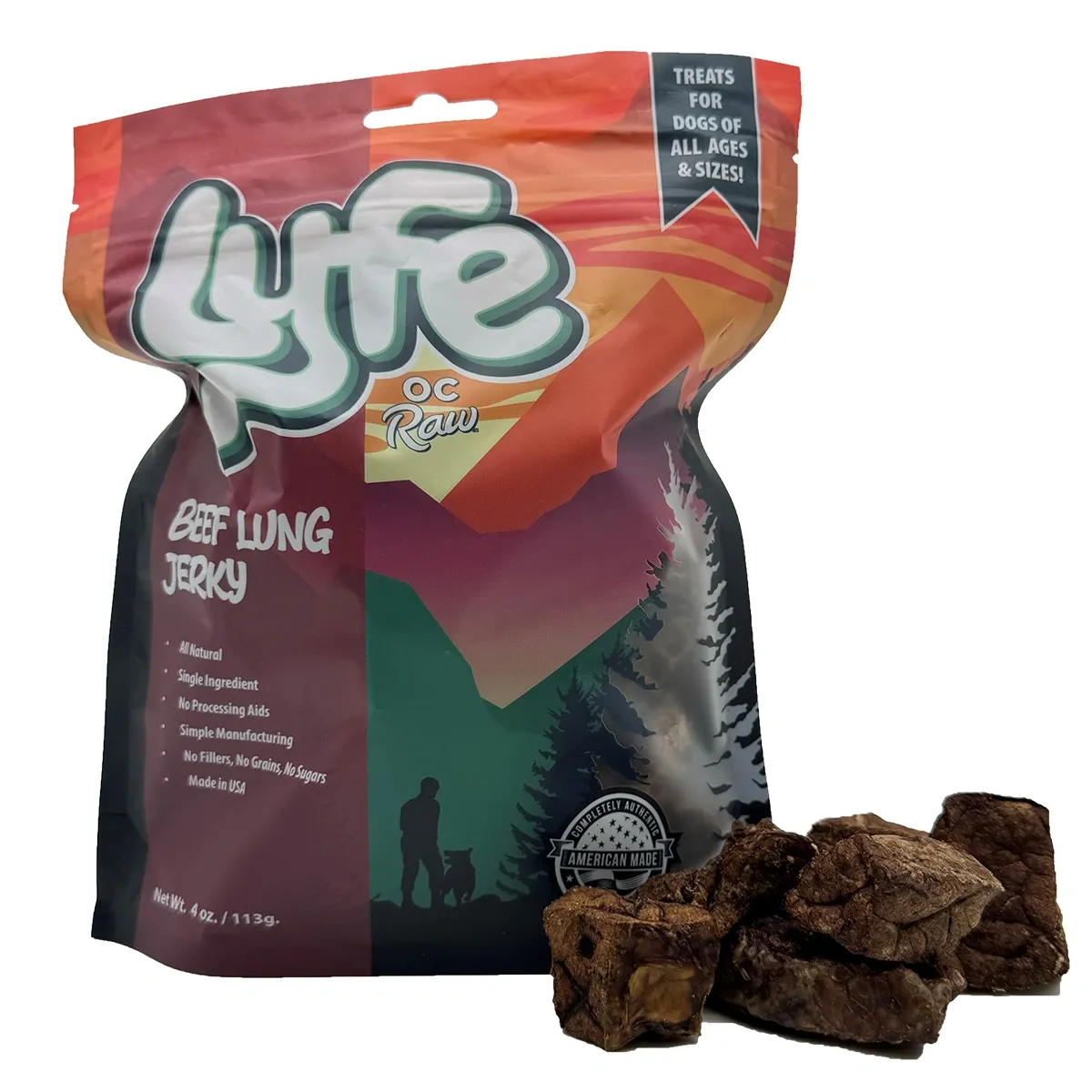 Lyfe by OC Raw - Jerky Treats for Dogs - Beef Lung 4oz Bag – The Green ...