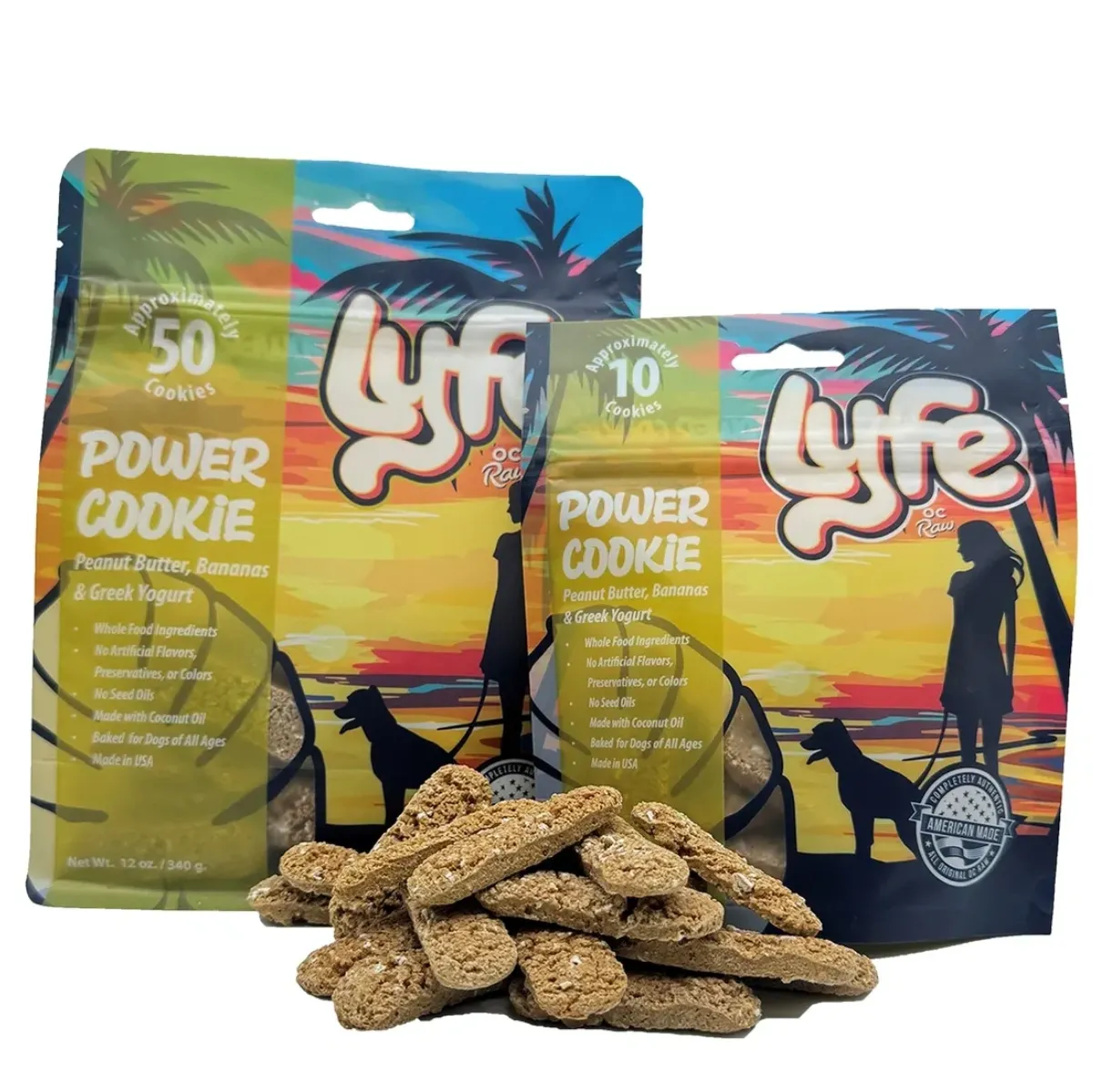Lyfe by OC Raw - Power Cookies for Dogs - Peanut Butter, Banana & Gree ...