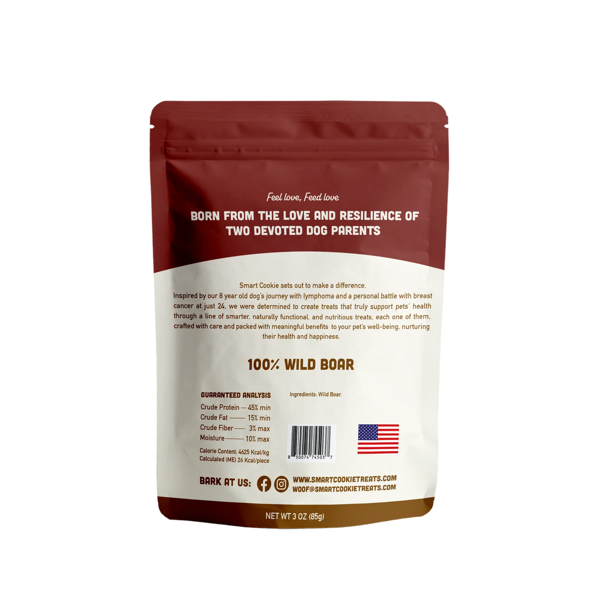 Smart Cookie Barkery - Jerky Treats - Wild Boar 3oz Bag – The Green ...